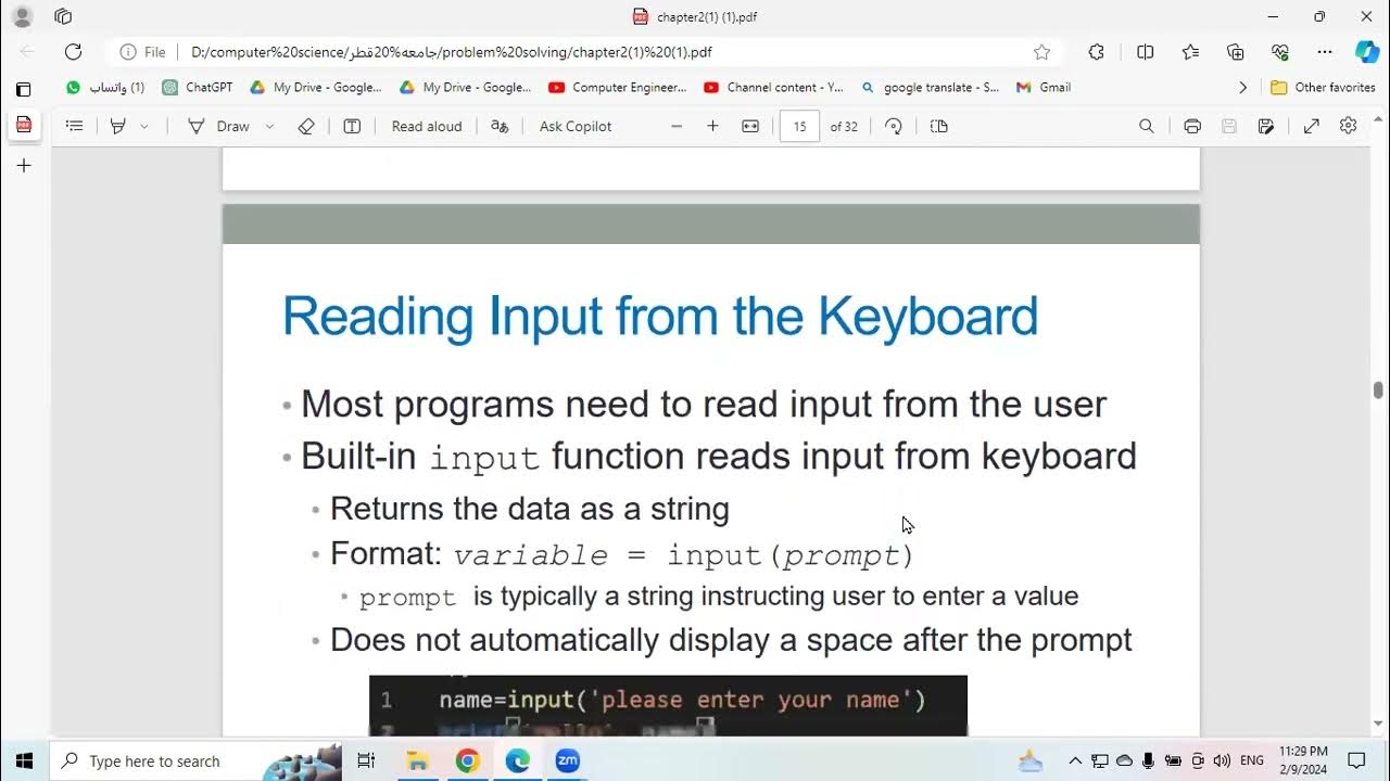 ملخص شابتر2 Input, Processing, and Output - YouTube