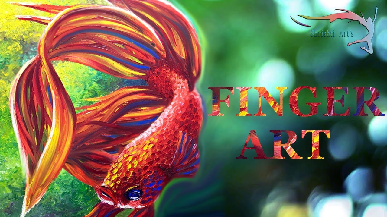 SHRISHTI ARTS | Fish Water Colour Painting | Finger Art - YouTube