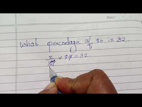 Maths percentage question|| what percentage of 80 is 32? - YouTube
