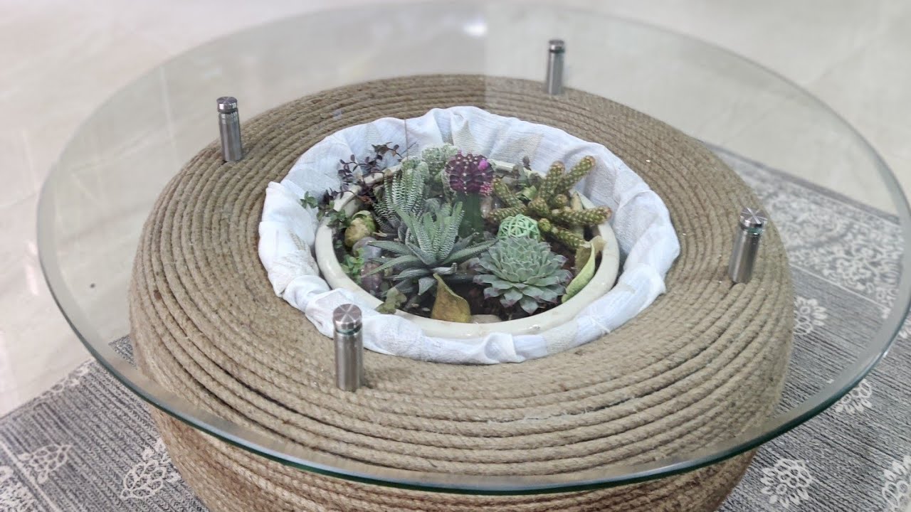DIY Center Table with used car tyre - YouTube