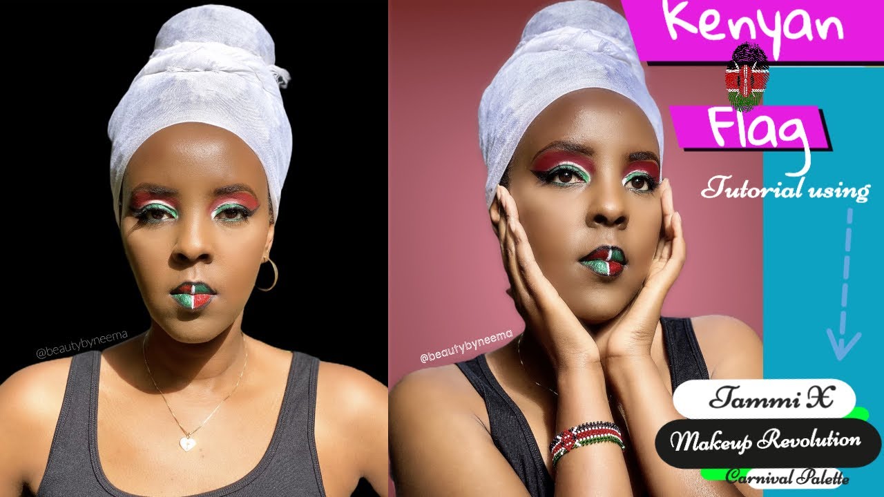 Kenyan flag makeup look - YouTube