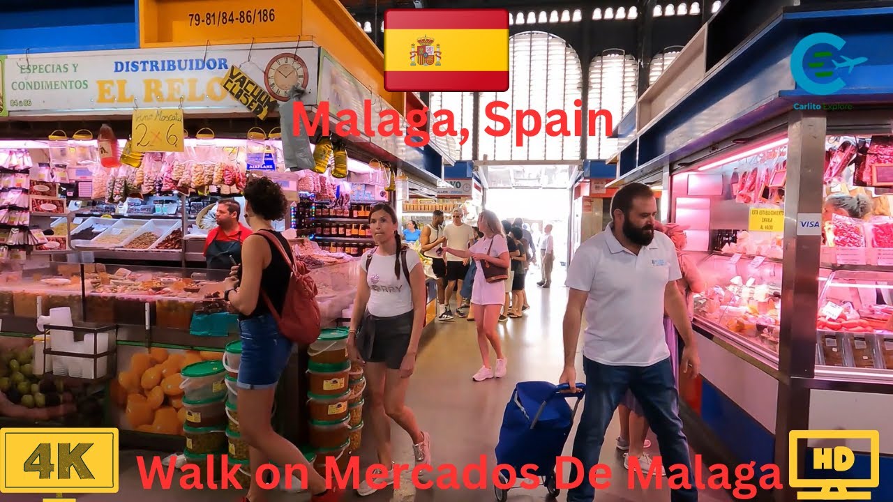 Walking Tour Inside Market in Malaga 4K || Virtual Tour Inside Mercados ...