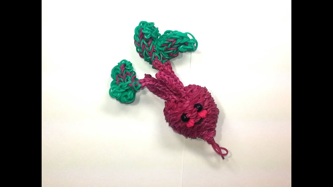 3-D Happy Beet (Beetroot) Tutorial by feelinspiffy (Rainbow Loom) - YouTube