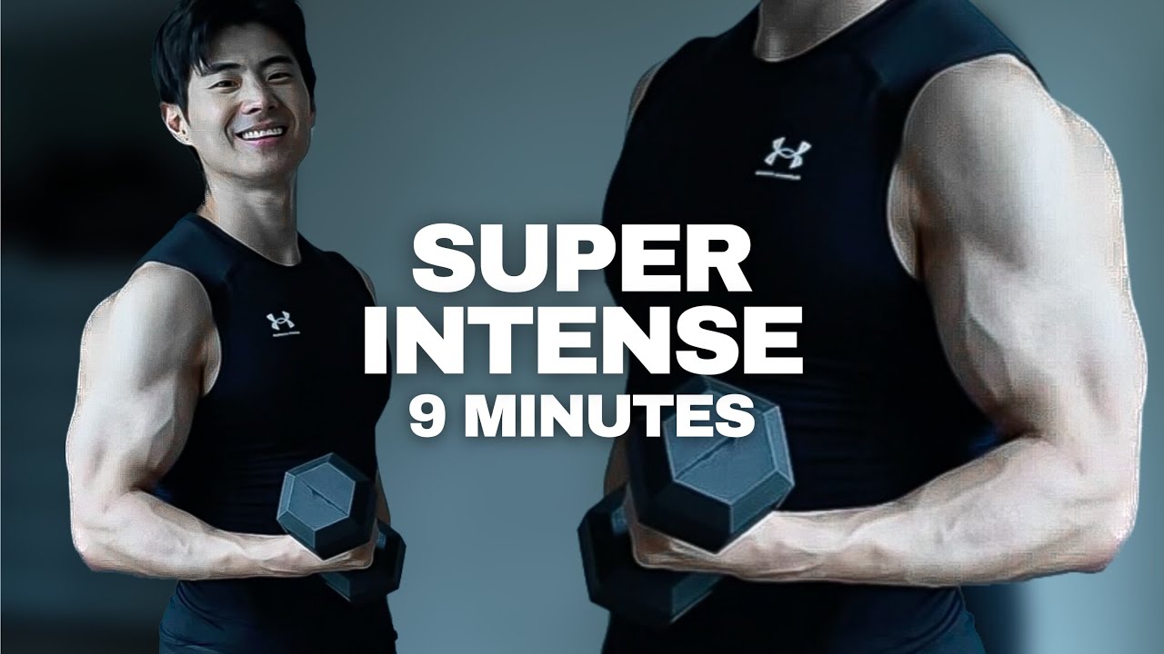 9 MIN Super Intense Bicep Workout | 5kg Dumbbell - YouTube
