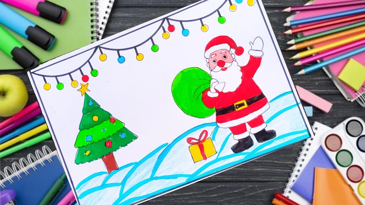 Santa Claus Drawing / How to Draw Santa Claus Step By Step / Christmas ...
