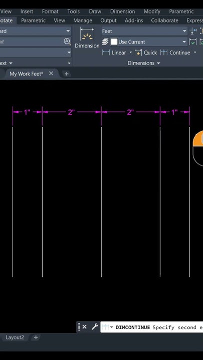 Continue Dimension In Autocad Autocad Autocadplan Autocadtutorial Autocadd Autocaddrawing