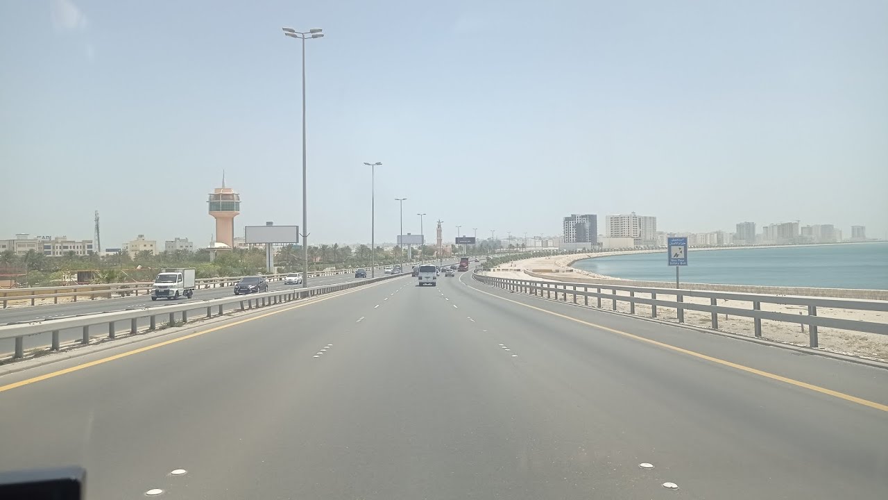 Hidd Bridge Hidd City Road Trip Beautiful Blue Sea Water And Road Tour ...