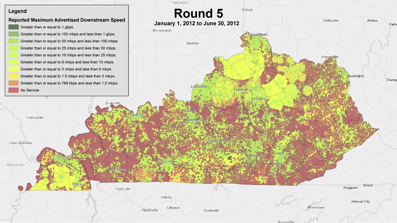 Kentucky 2015 - Reported Maximum Advertised Downstream Speed Rounds 1 ...