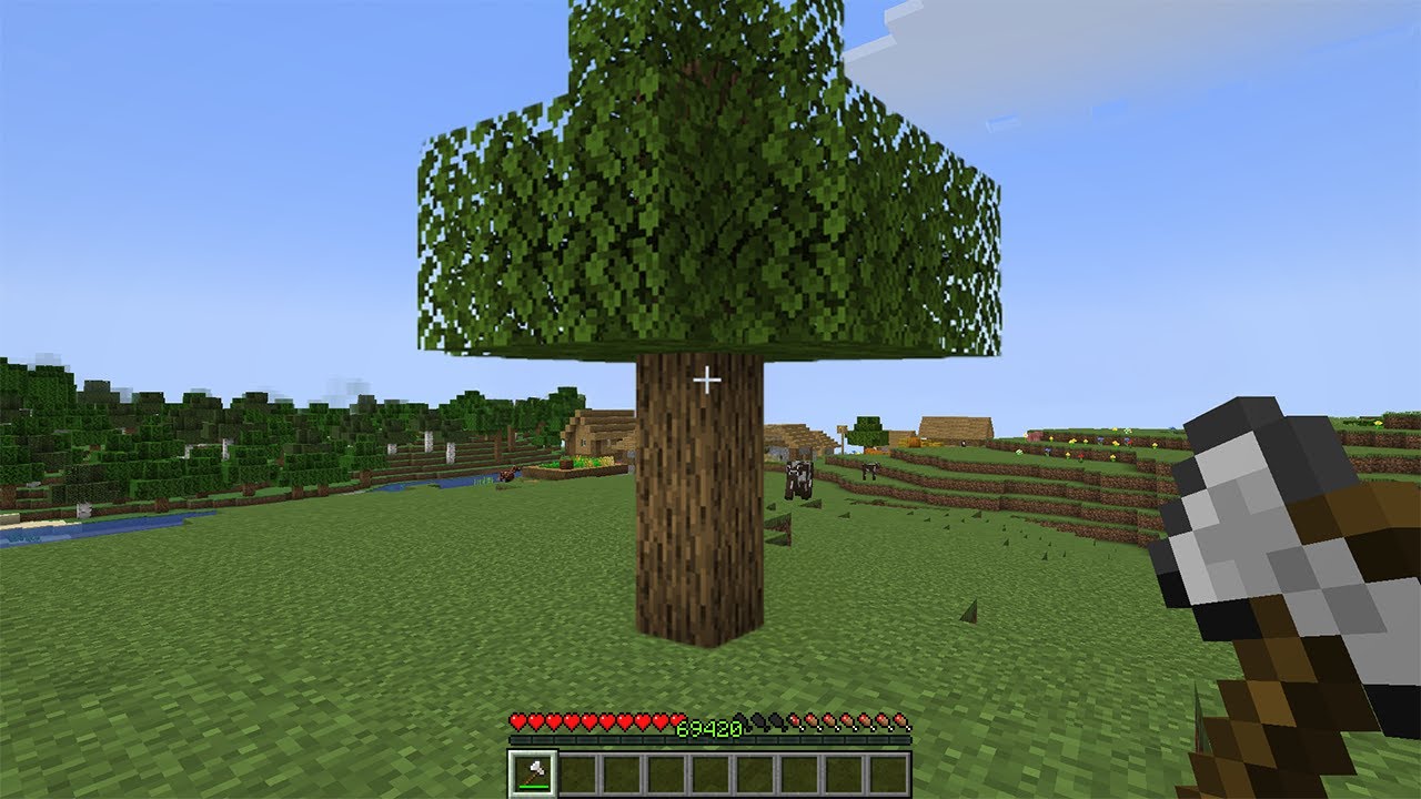 how to mine a tree in Minecraft - YouTube