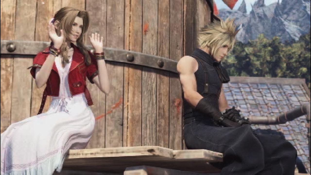 Aerith on the Water Tower Relationship Dialogue Nibelheim Final Fantasy ...
