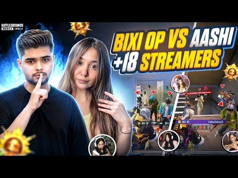BIXI OP VS AASHI & 18+ STREAMERS😱Pro Streamers Shocked By @TheBixiOP🔥| Fastest 1v4 Clutches | BGMI 🔱