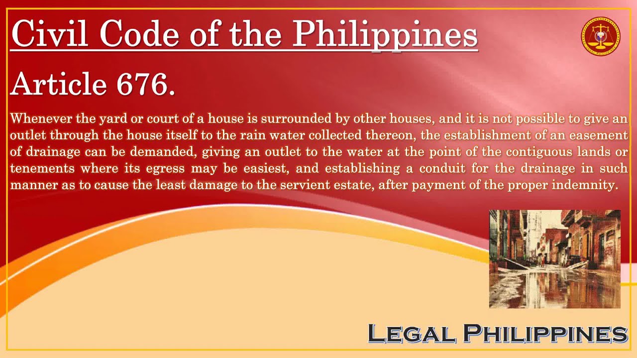 Easement Of Drainage When Yard Or Court Of A House Is Surrounded By ...