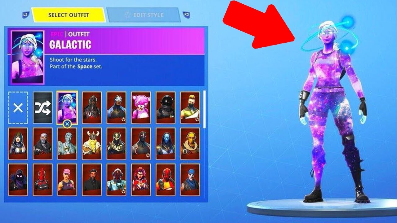 LE NOUVEAU SKIN "GALACTIC" FEMELLE GALAXY sur FORTNITE ! - YouTube