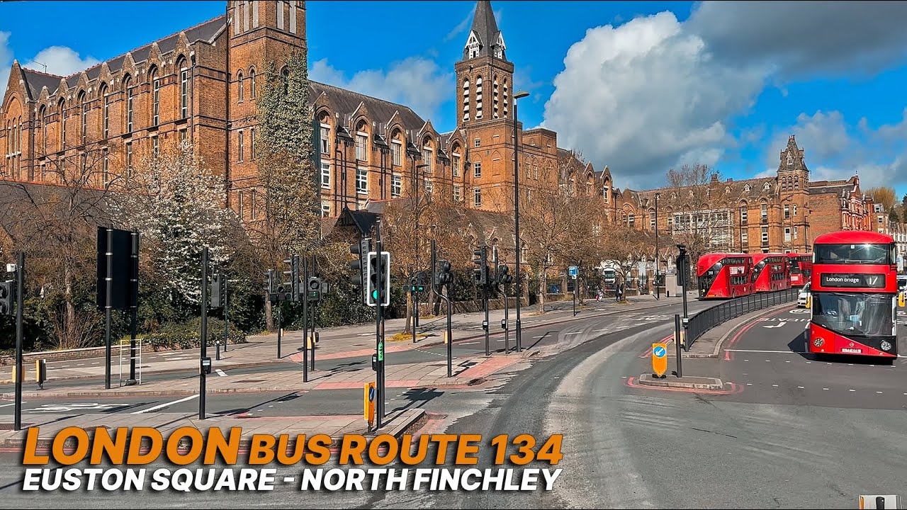 Point-of-view (POV) Bus Ride from Euston Rd to North Finchley ...