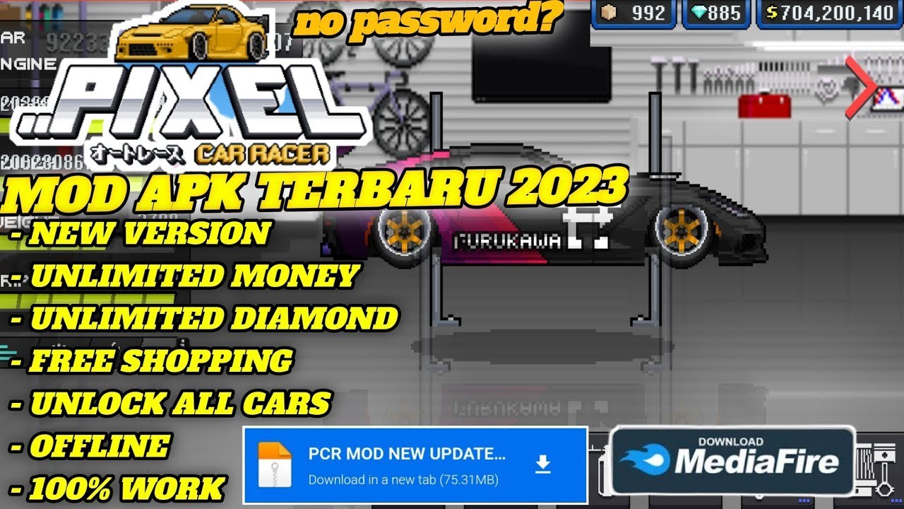 DOWNLOAD Pixel Car Racer Mod Apk Terbaru 2023 Unlimited Money & Diamond ...