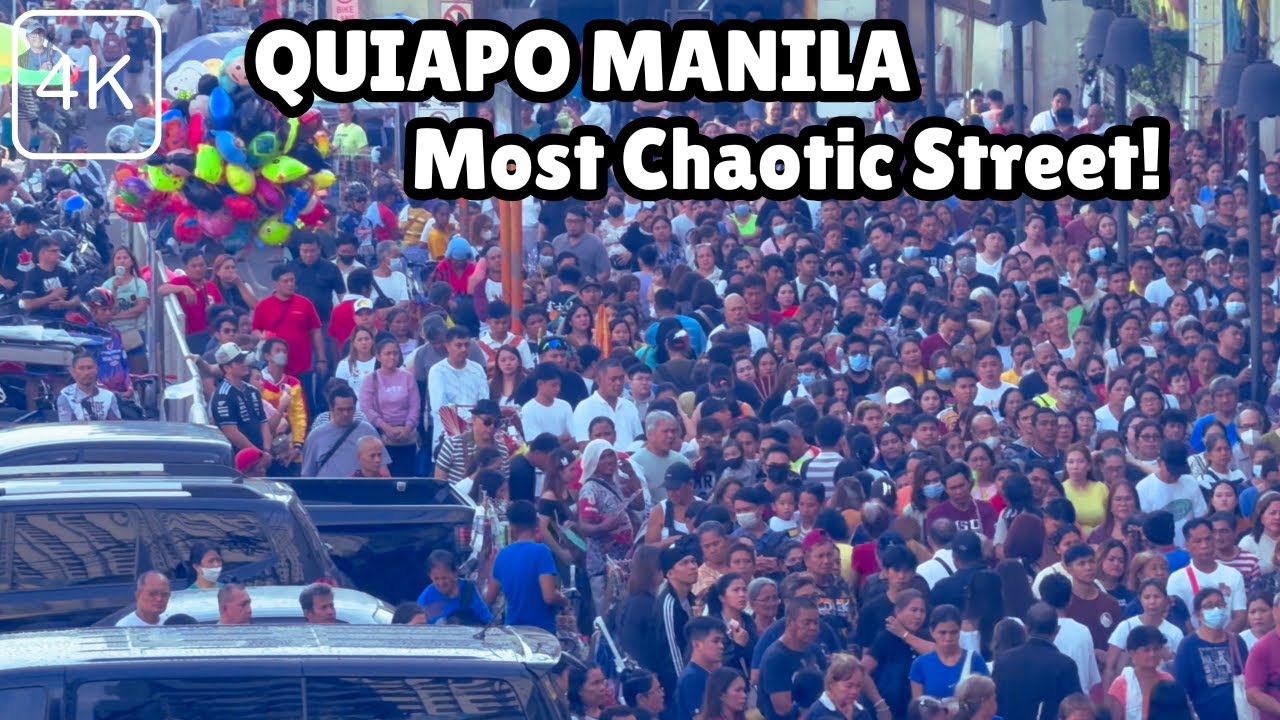 Crossing the Most Chaotic Street in Manila | Quiapo Uncut 4k Walk - YouTube