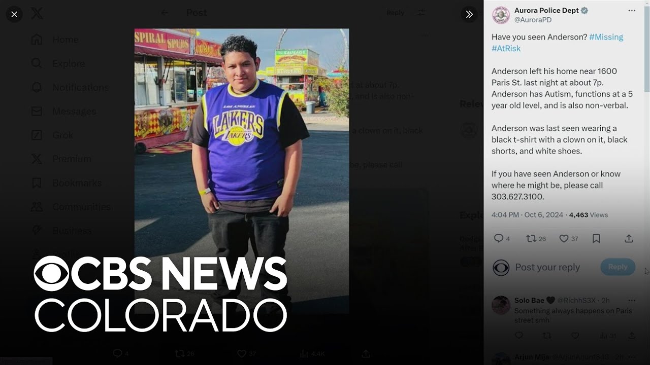 Aurora police search for missing young man with autism - YouTube