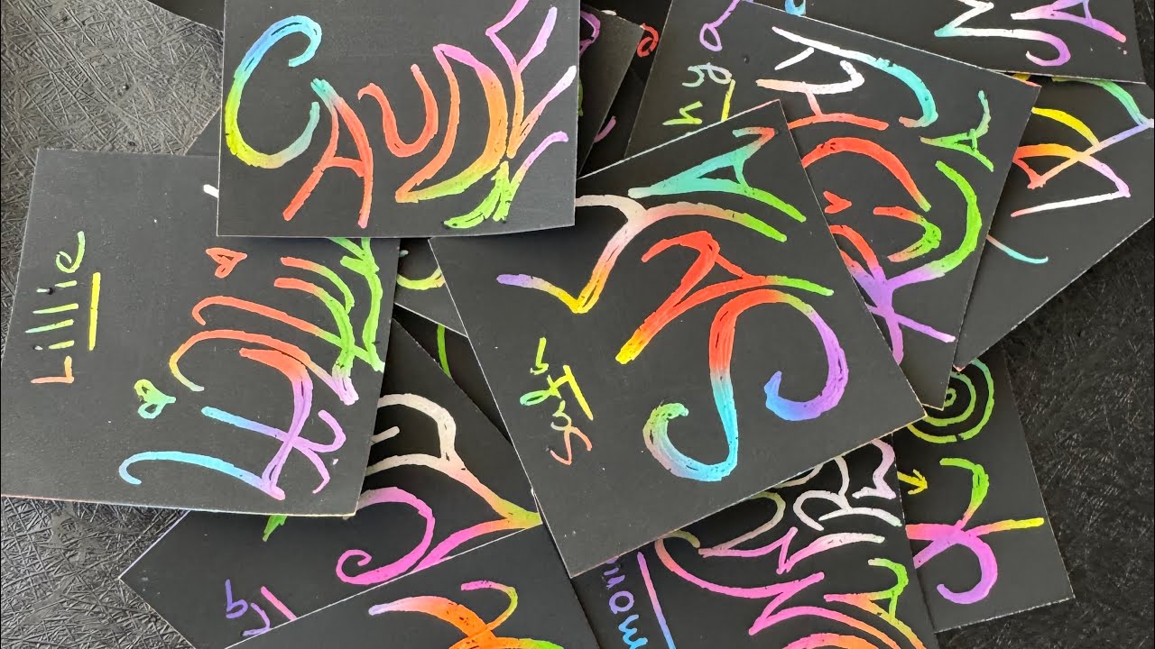 Names in Stunning Rainbow Name Art! Guess Who’s Next? 🌈💫 #Scratch #asmr ...