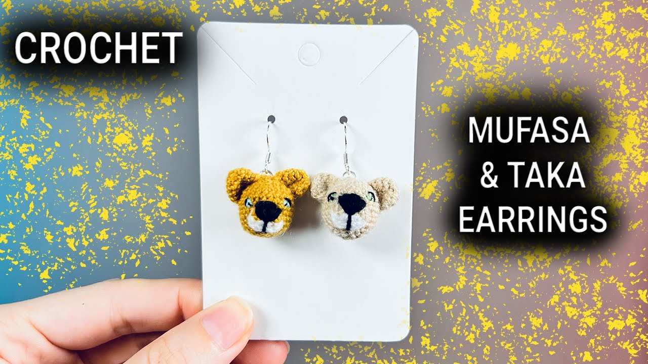 MUFASA and TAKA earrings (Micro crochet) - YouTube
