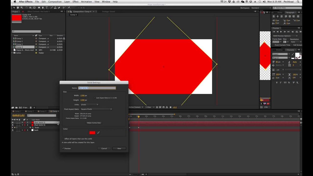 1. Solid layer + Shape Layer + Track matte - YouTube
