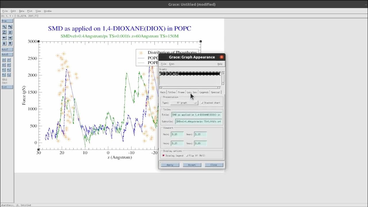 combination of graphs in xmgrace and print png - YouTube