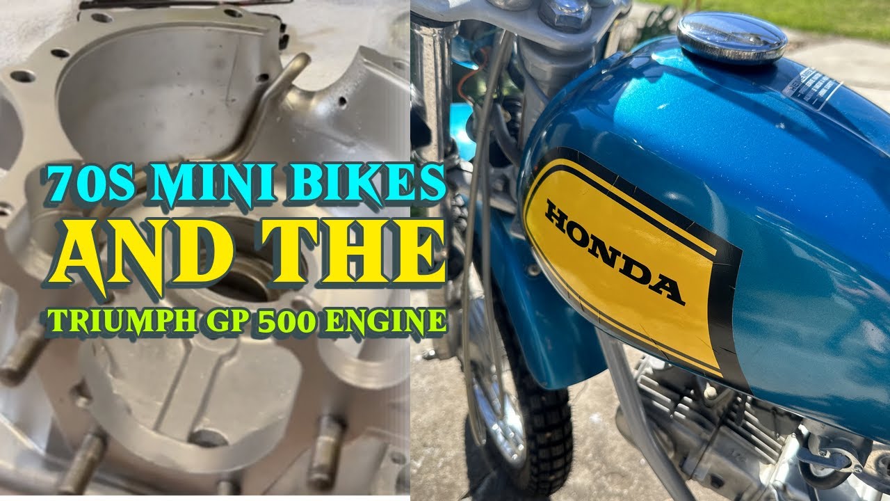 Vintage 70S Mini bikes and the Triumph 500 GP engine - YouTube