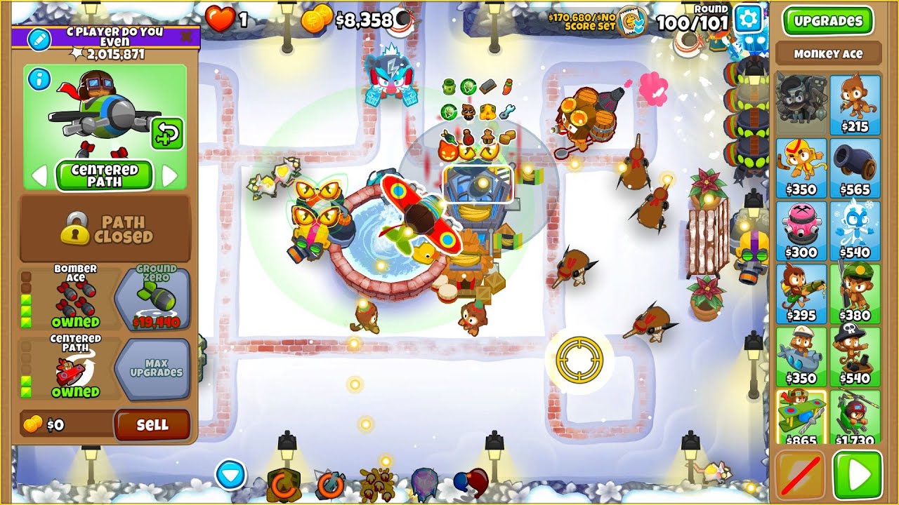 BTD6 bomber ace 2mp on winter park 32,536 stolen - YouTube