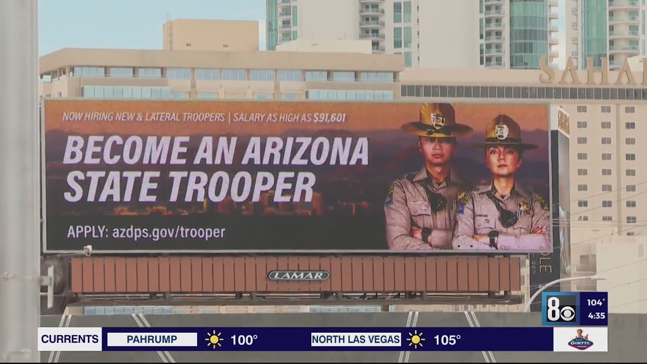 Arizona State Troopers recruiting for highway patrol officers in Las ...