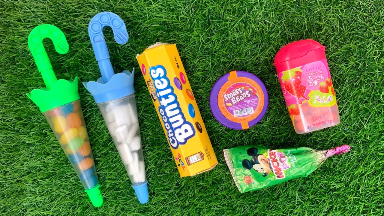 Choco Bunties unboxing with Colorful umbrella jelly - YouTube
