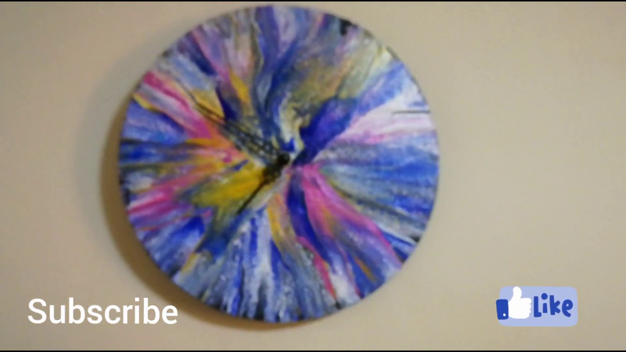 How to make a swiping clock, Acrylic pouring Abstract Art - YouTube
