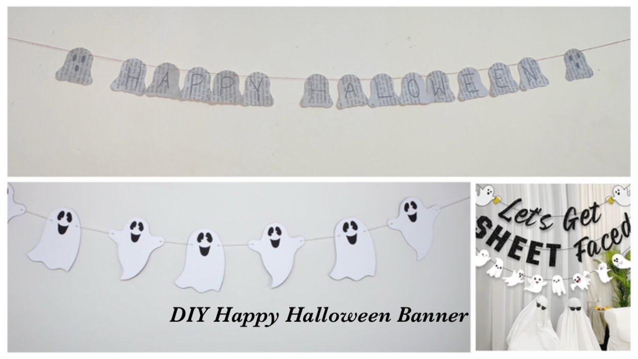 🎃DIY Happy Halloween banner🎃| DIY Halloween decor | Easy Halloween ...
