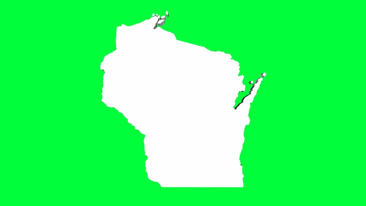 Wisconsin USA Outline Green Screen Animation Loop - YouTube