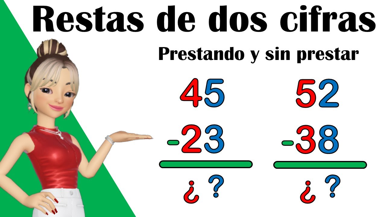 🔴Resta de dos cifras prestando y sin prestar ️ | Matemáticas fáciles ...