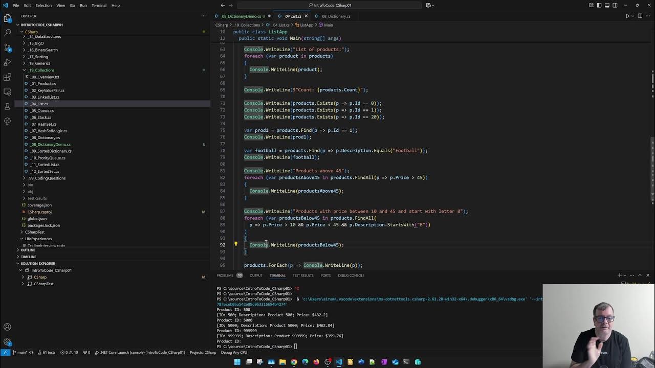 Aula 231: Generic Collections - Dictionary Demo - YouTube