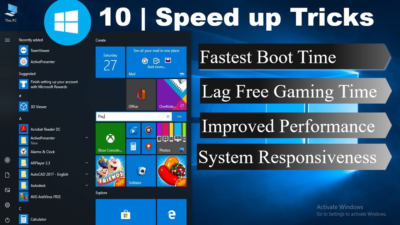 How to speed up your Windows 10 Computer Performance Free of cost ...