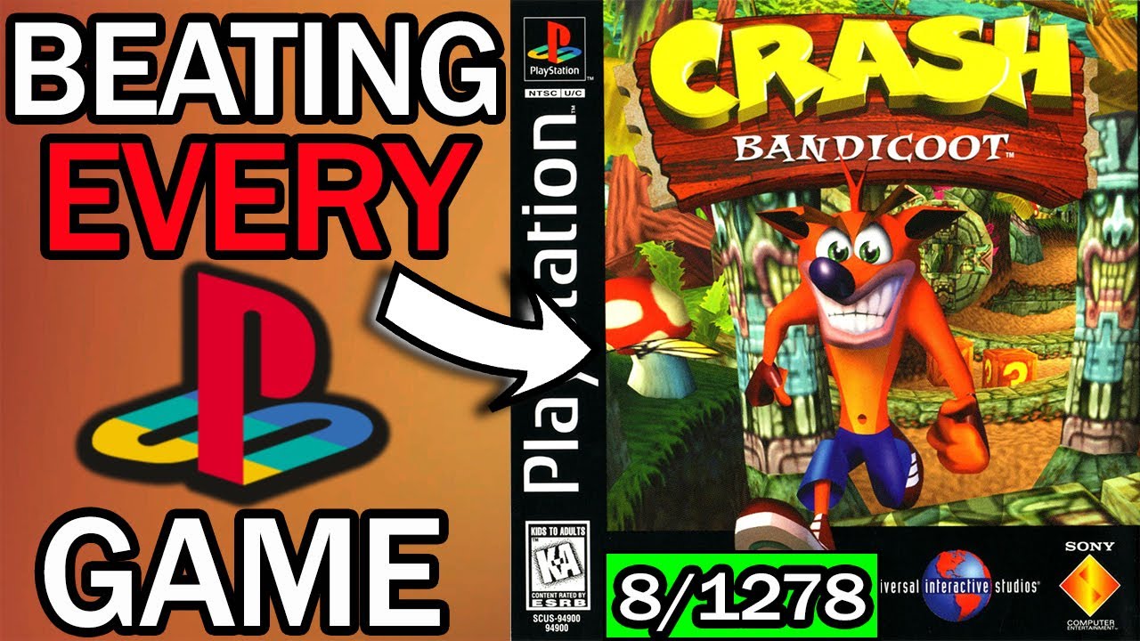 Beating EVERY PS1 GAME! Crash Bandicoot (8/1278) - YouTube