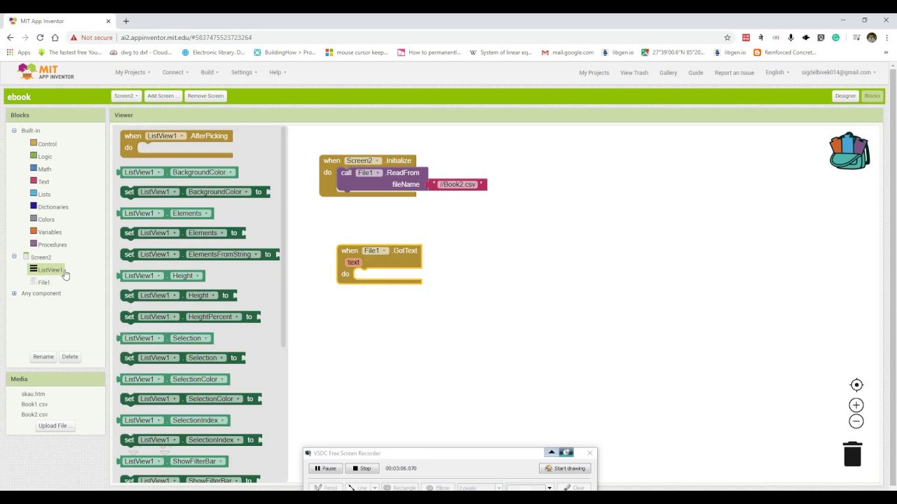 how to import items in listview from excel file in mit app inventor ...
