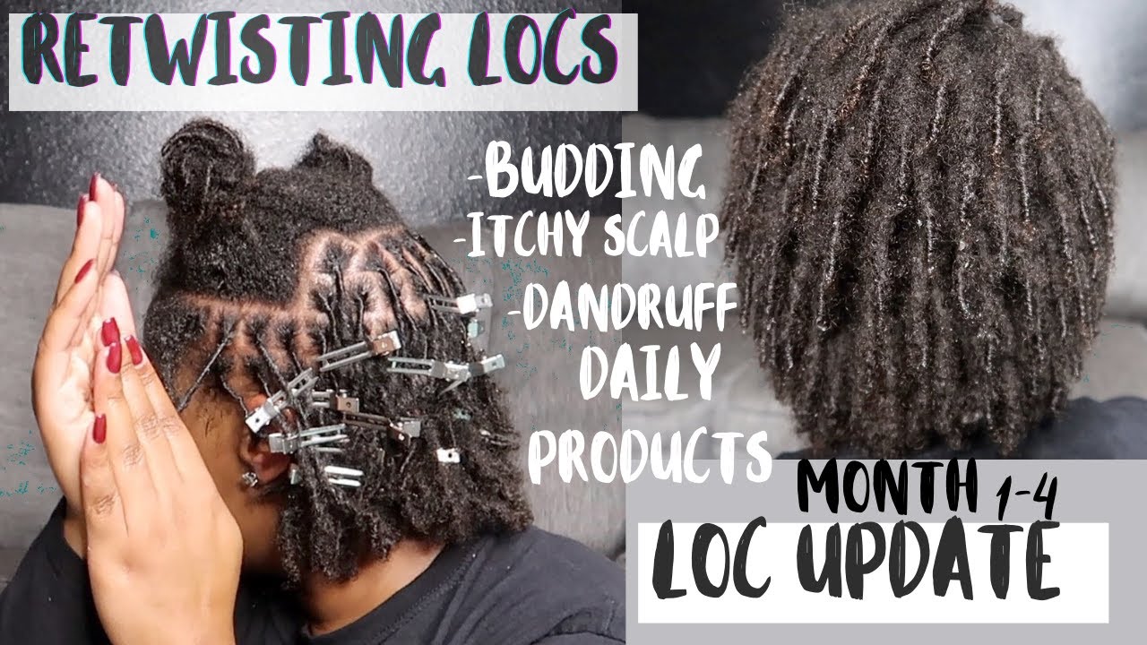 Retwisting 4 month old Locs | Starter Loc update month 1-4 - YouTube