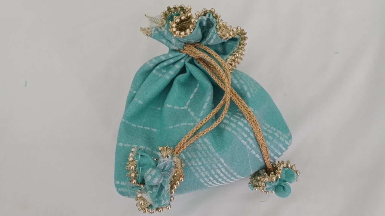 Diy life crafts/ how to make potli bag/ ghar par aise bnaye potli batva ...