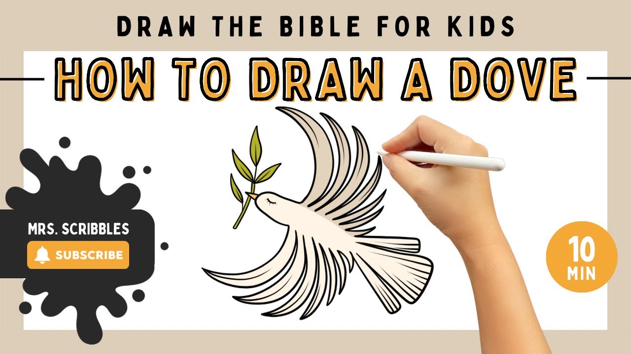 How To Draw A Dove | Step-By-Step Art Tutorial | Easy Drawing For Kids ...