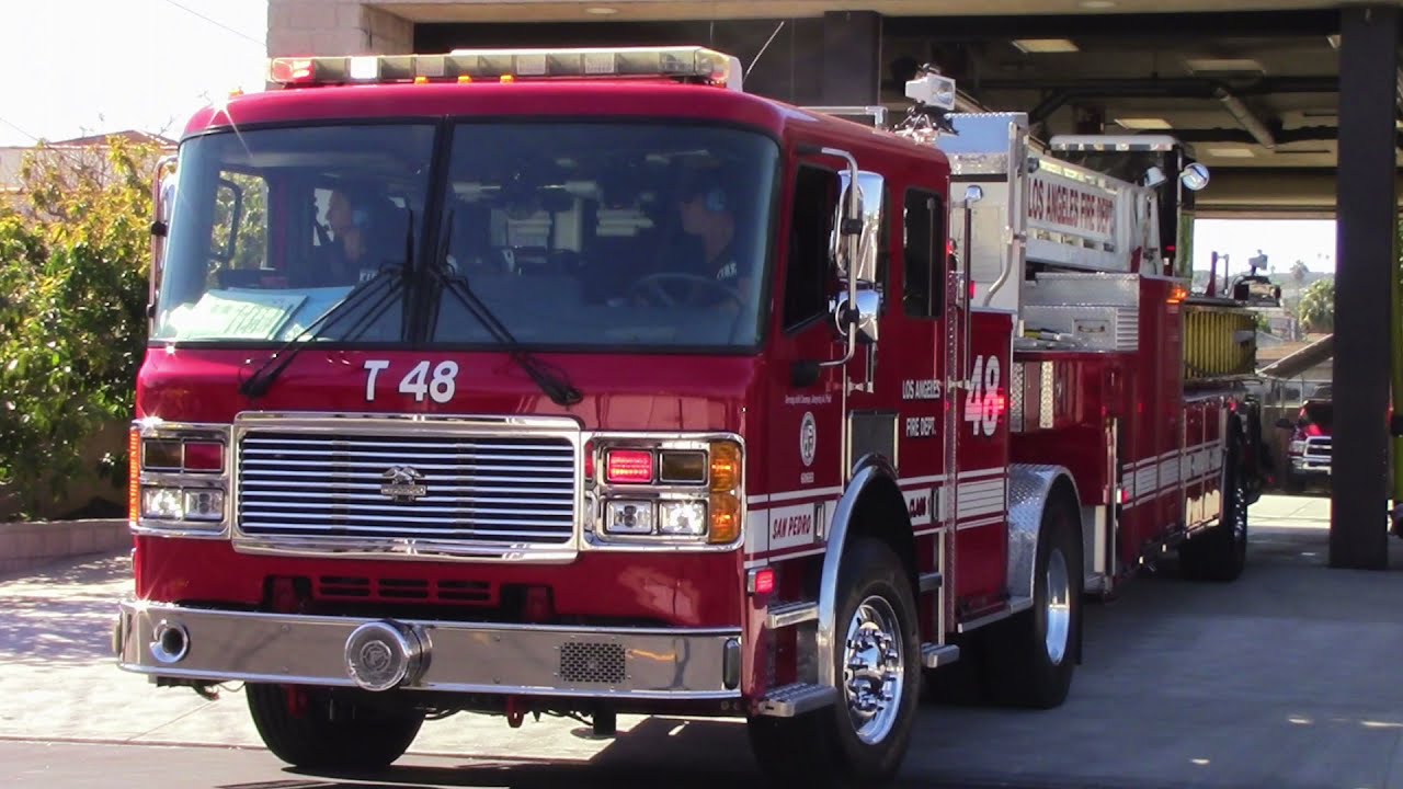 LAFD Light Force 48 Responding - YouTube