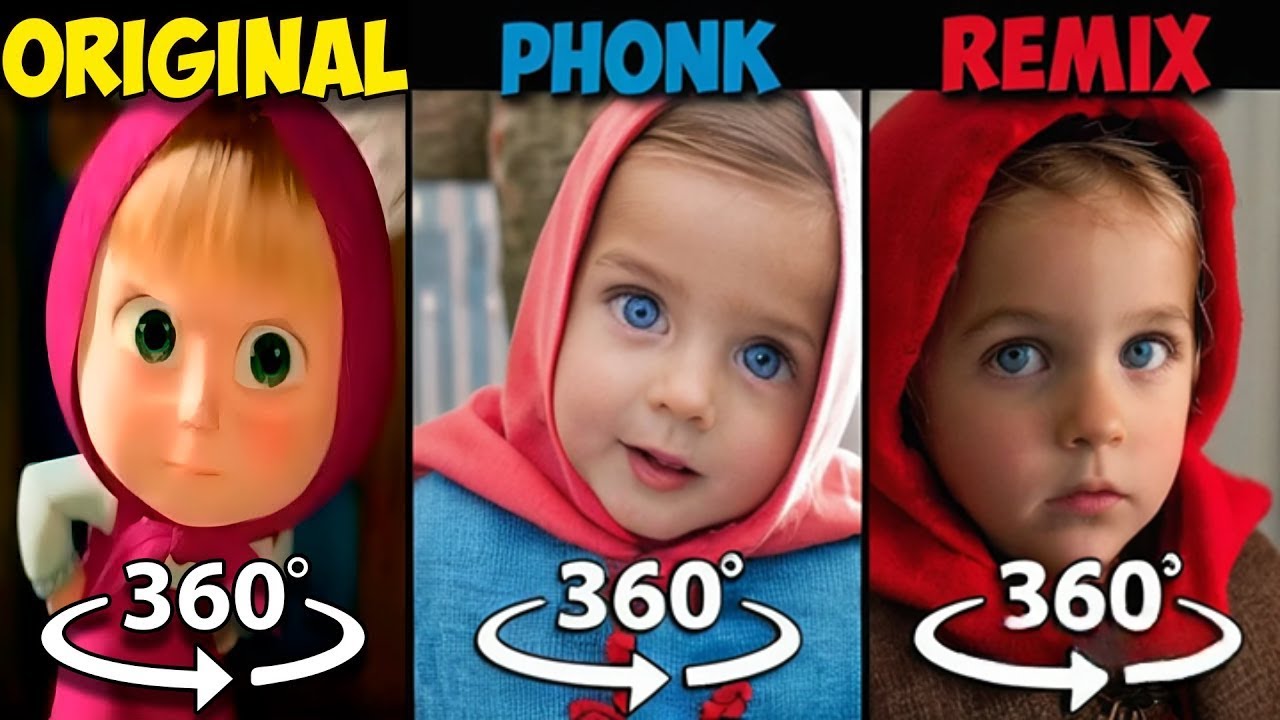 360° Masha and The Bear - Original Song VS. Masha Ultra Funk ...