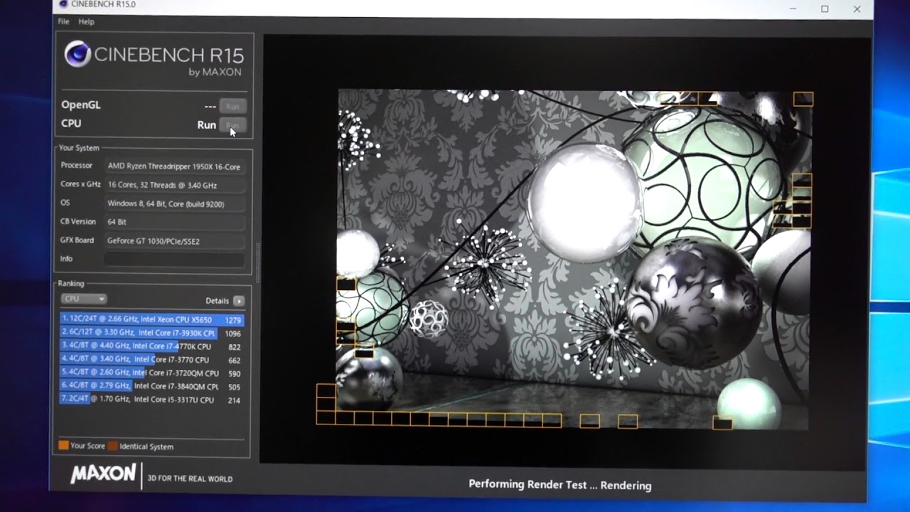 AMD Ryzen Threadripper 1950XでCinebench - YouTube