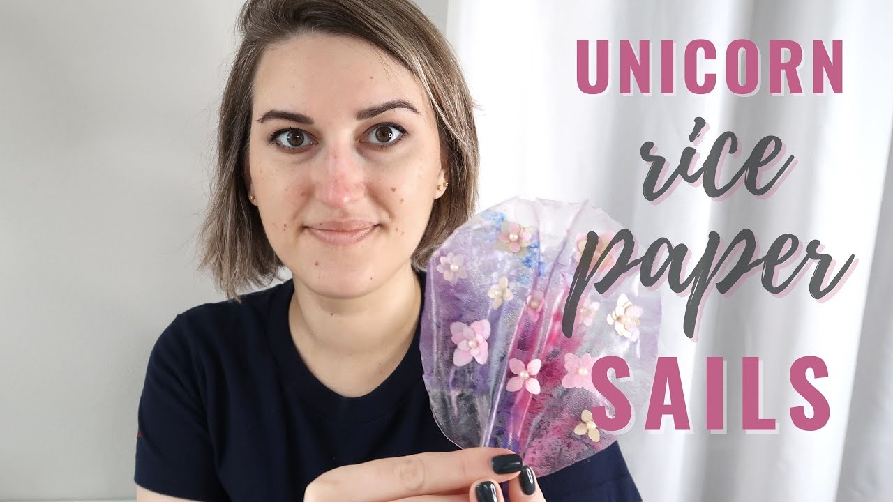 How add Wafer Paper decorations to rice paper sails - YouTube