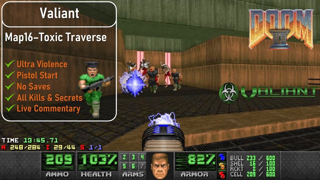 Valiant Map16 - Toxic Traverse [Doom 2, UV, Pistol, 100%] - YouTube