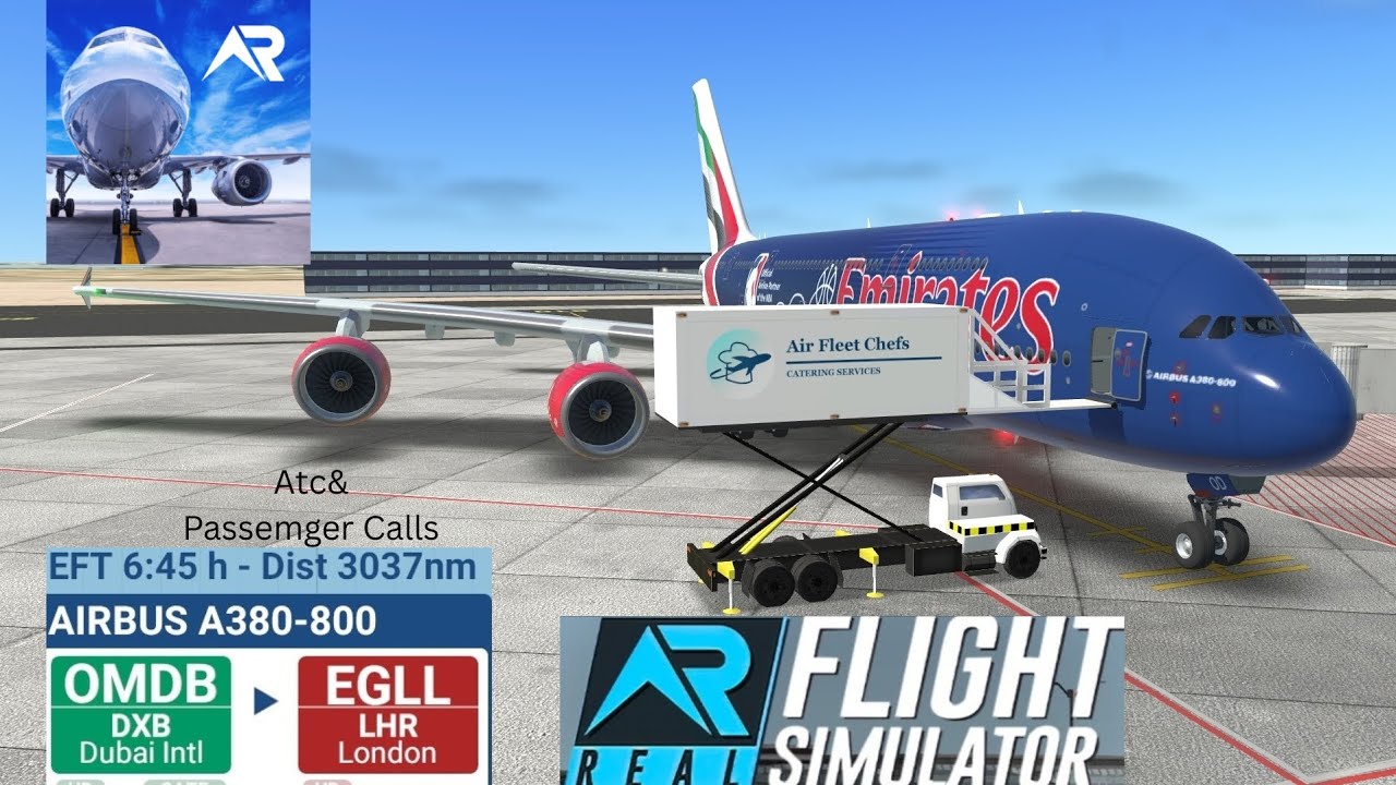 RFS: Real Flight Simulator, OMDB-EGLL. Airbus A380 (Emirates) ||Full ...