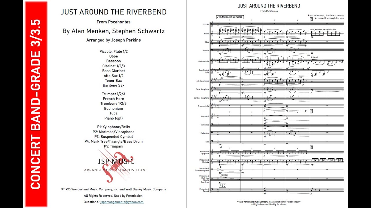 Just Around The Riverbend (From Pocahontas) for Concert Band - YouTube