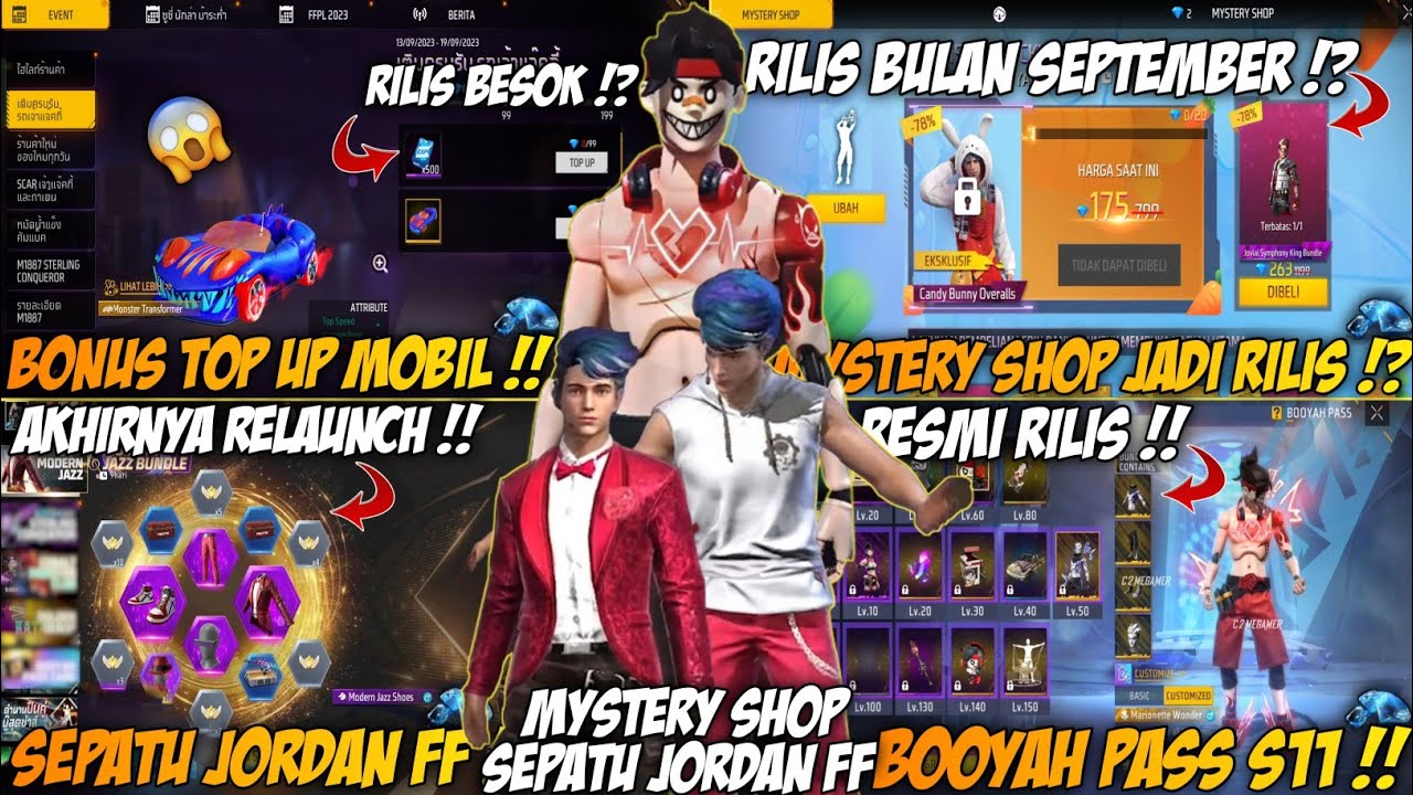 SEPATU JORDAN RELAUCH !! BOCORAN FF, MYSTERY SHOP SEPTEMBER, BOOYAH ...