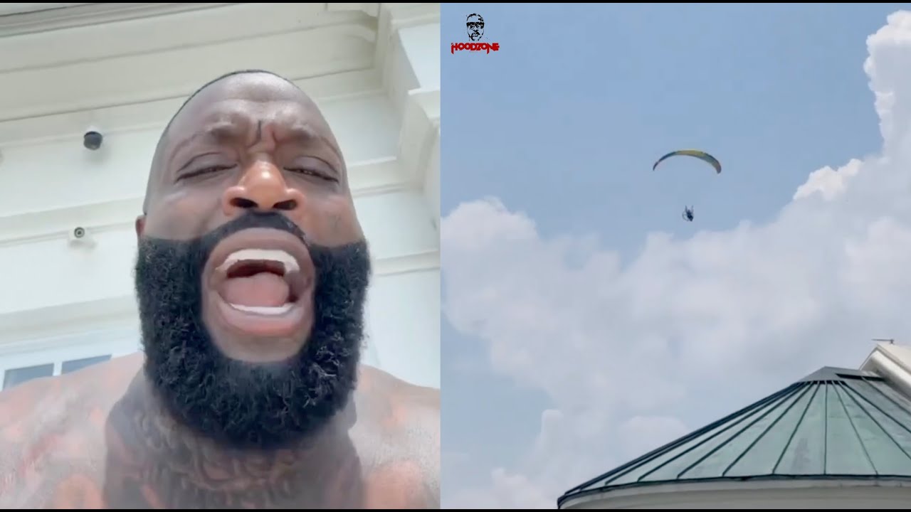 Rick Ross Goes Off After A Man Land In On A Parachute To His Pool Party ...