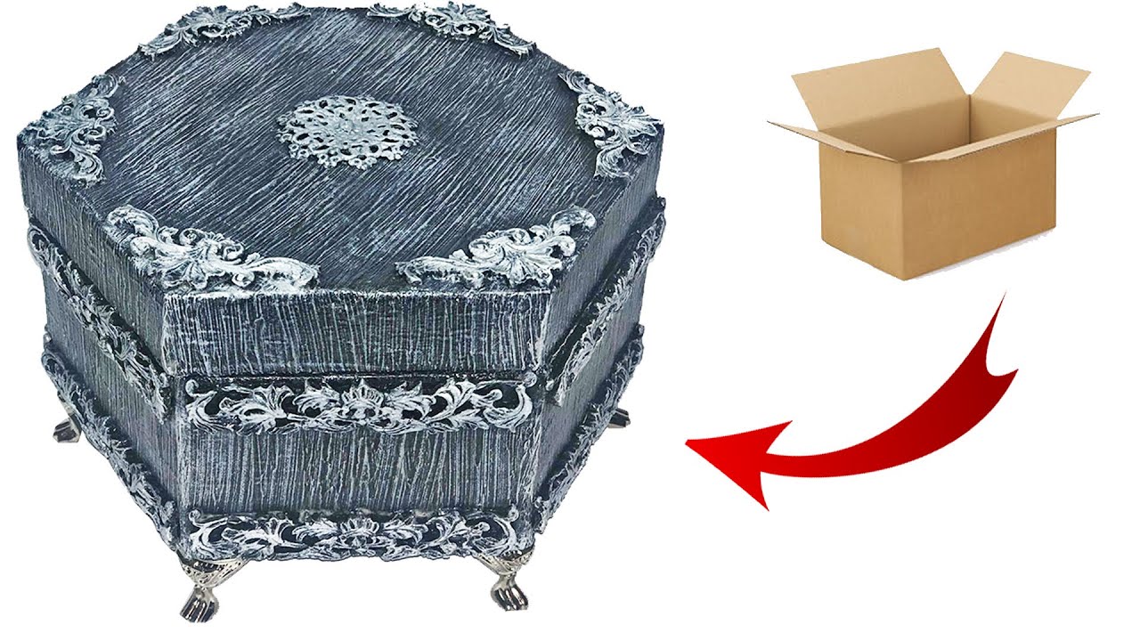 DIY CARDBOARD BOX WITH SILICONE MOLDS / UNUSUAL CARDBOARD BOX ...